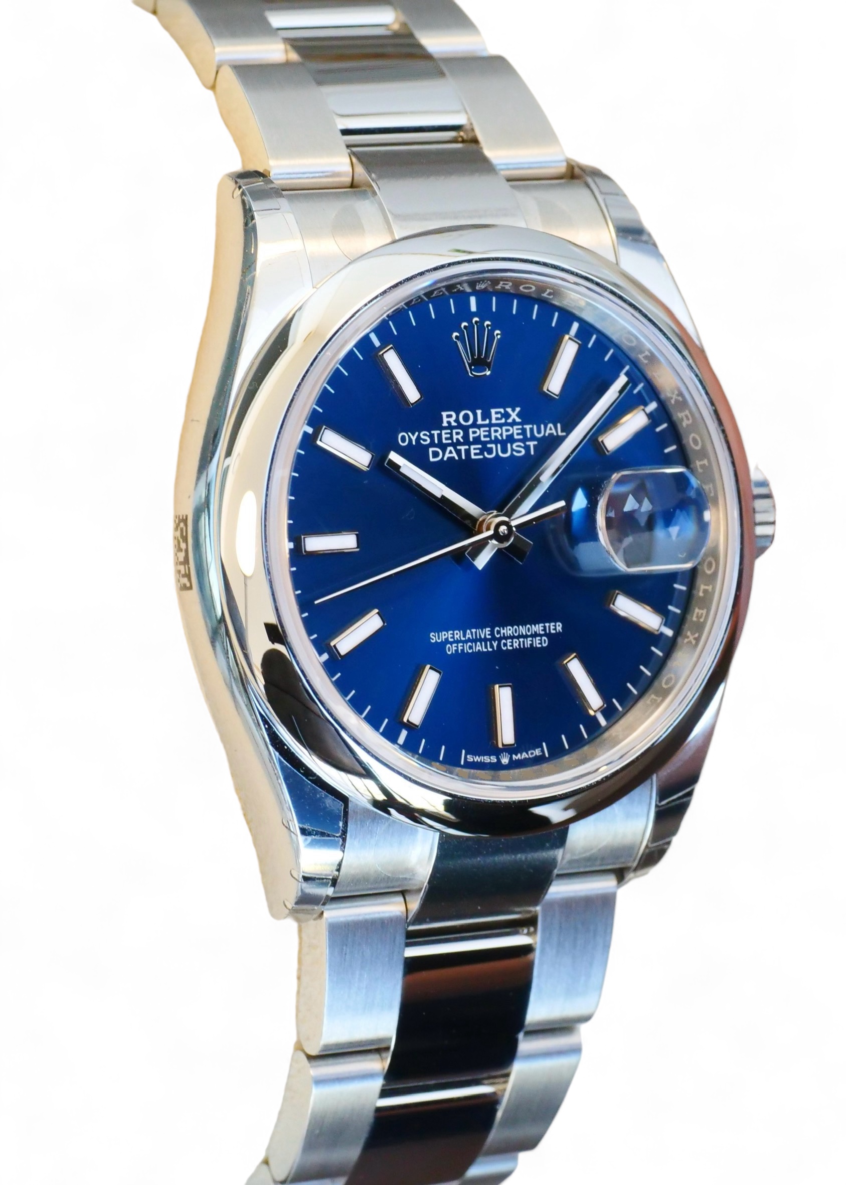ROLEX DATEJUST 36 SUNBURST BLUE DIAL MODEL 126200 | Calibre24 Luxury ...