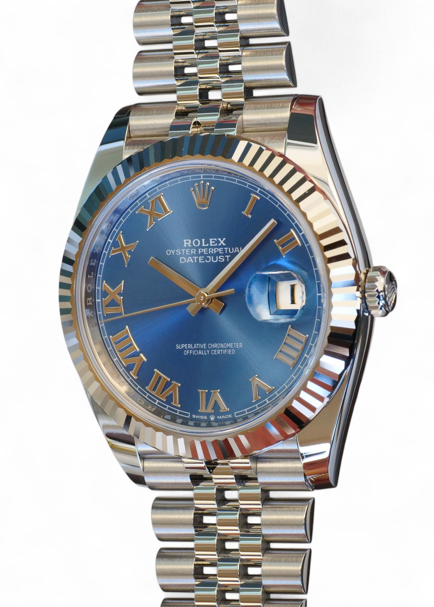 ROLEX DATEJUST 36 SUNBURST BLUE DIAL MODEL 126200 | Calibre24 Luxury ...